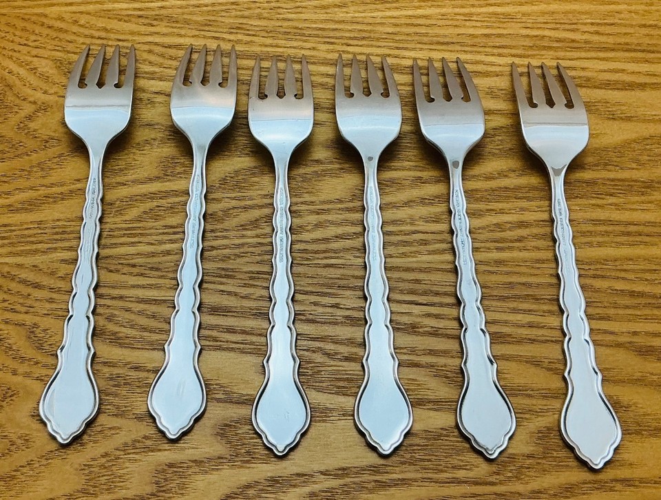 Oneida Community Stainless 6- Salad Forks in the “Satinique” pattern | eBay