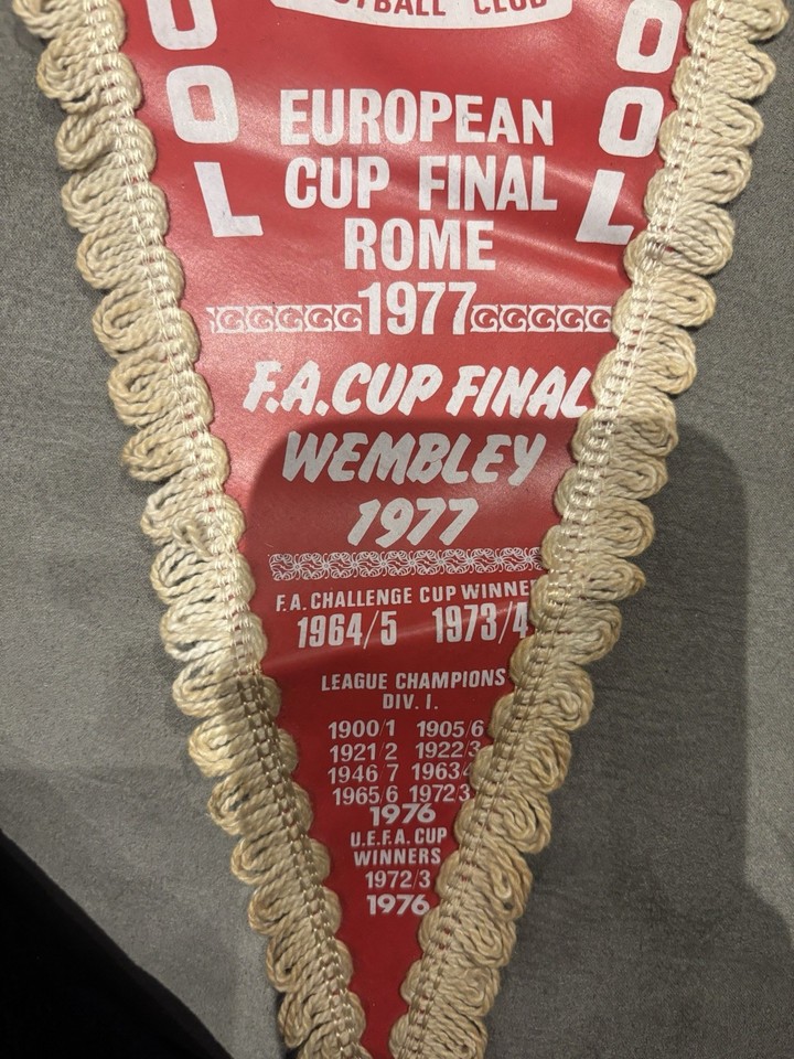 Liverpool FC Cup Final Rome 1977 Pennant Flag | eBay UK