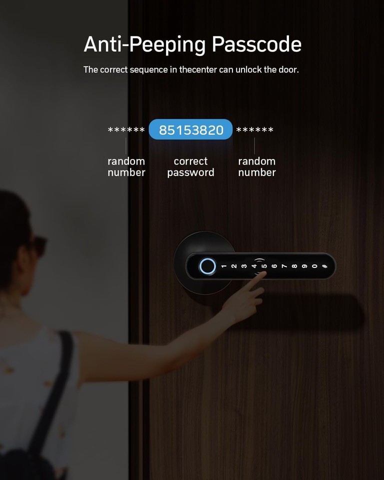TMEZON Fingerprint Door Lock Smart Lock Keyless Smart Entry Door Lock ...