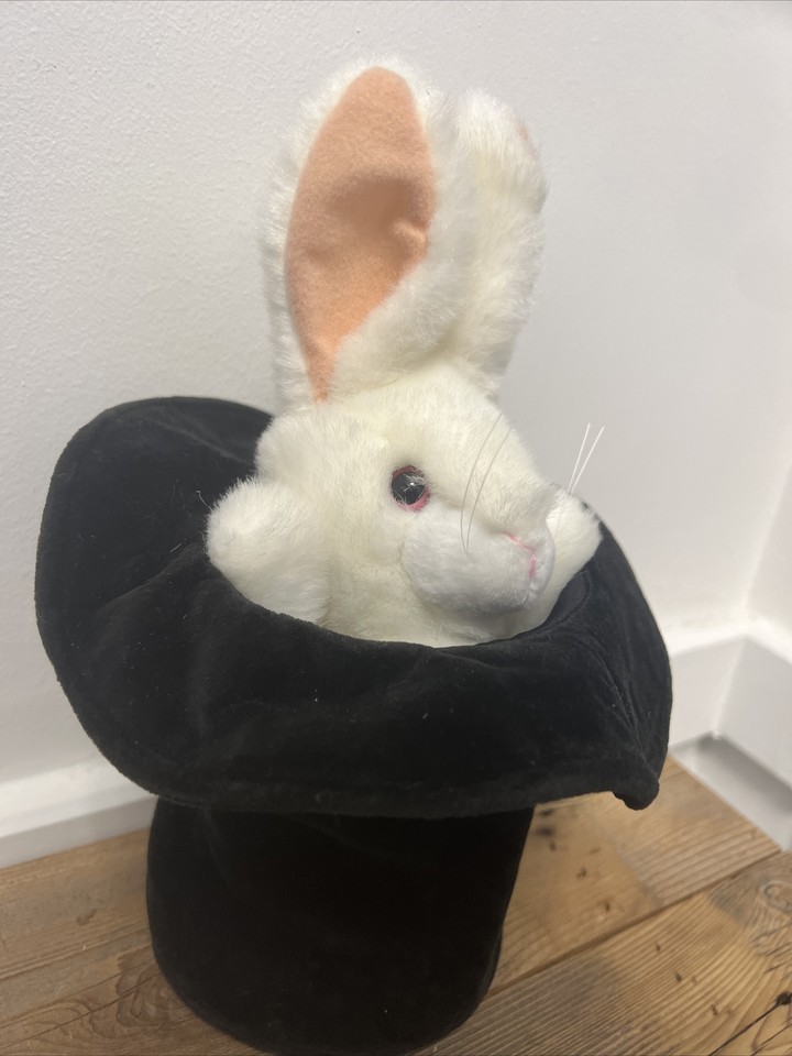 Folkmanis Puppets White Rabbit in Hat Magician's Top Hat 13'' Hand ...