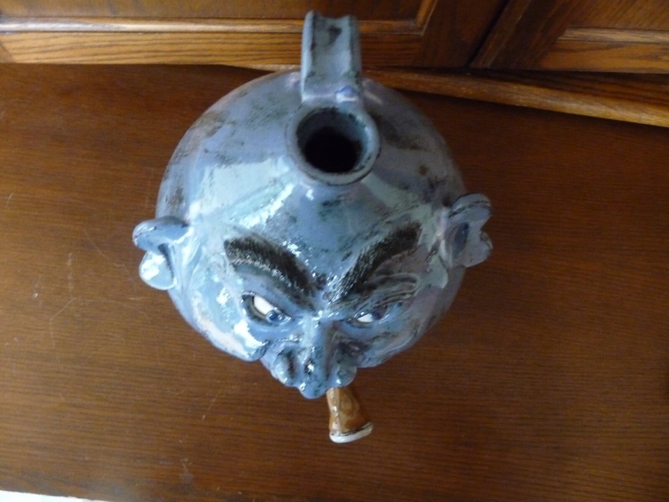 MIKE LEDFORD FACE JUG SMOKING CIGAR - NC POTTER | eBay