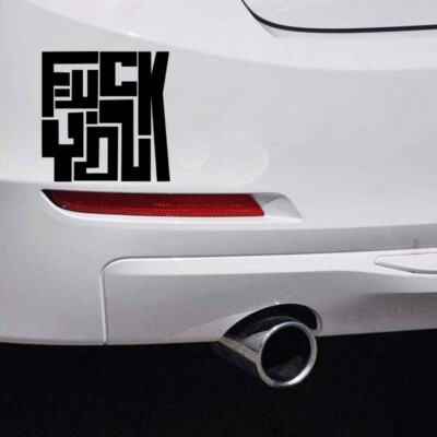 Funny Rude Car Bumper Stickers FCUK Novelty Glossy Car Decal Choose ...