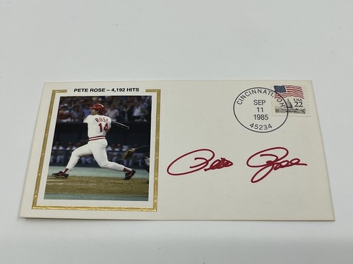 Pete Rose Reds 4,192 Hits Signed Autograph First Day Cover Swung PSA ...