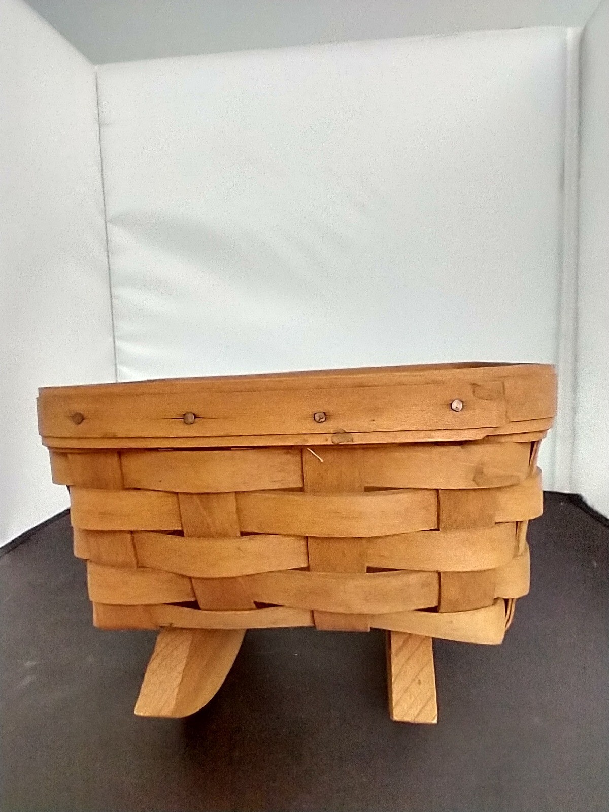 Vintage 1988 Longaberger Miniature Doll Cradle Rocker Rocking Basket | eBay