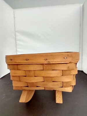 Vintage 1988 Longaberger Miniature Doll Cradle Rocker Rocking Basket | eBay