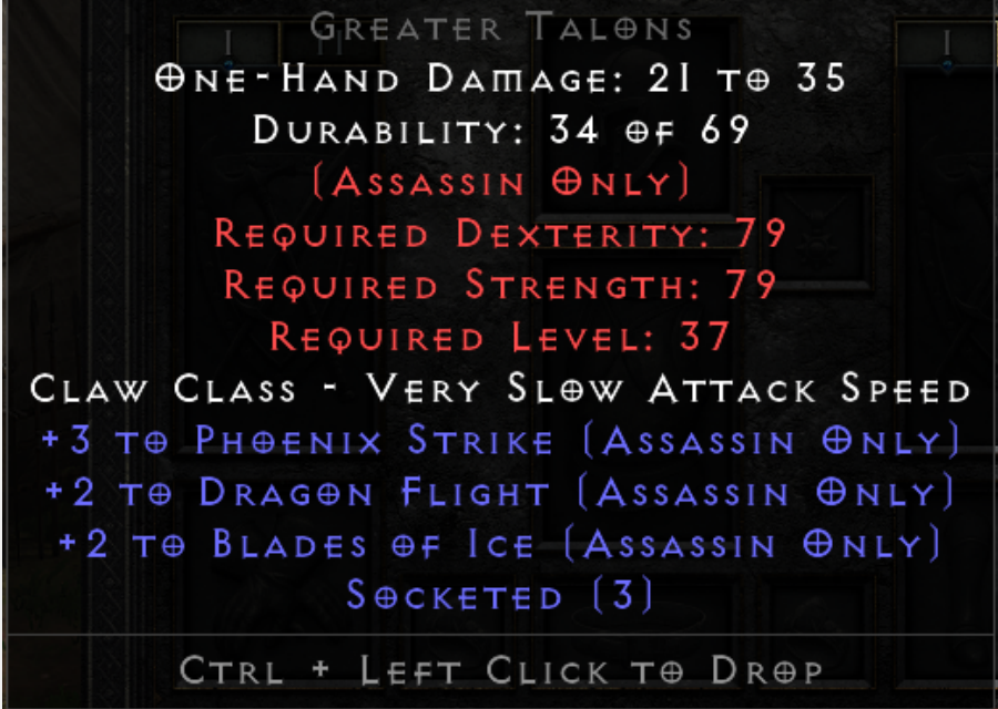D2r claw base mosaic base 3phoenix 2dragon 2ice greater talons-s5 ...