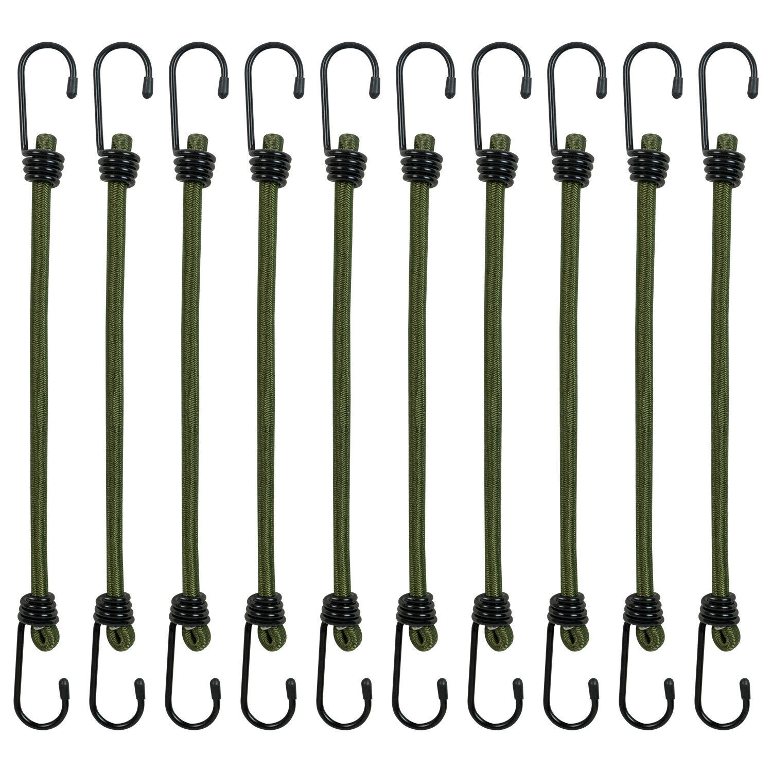 Pack of 10 Army Green Elastic Military Bungee Cord Straps 12" - 18 ...