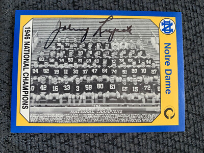 Johnny Lujack Signed Trading Card Autographed Notre Dame Irish Legend ...