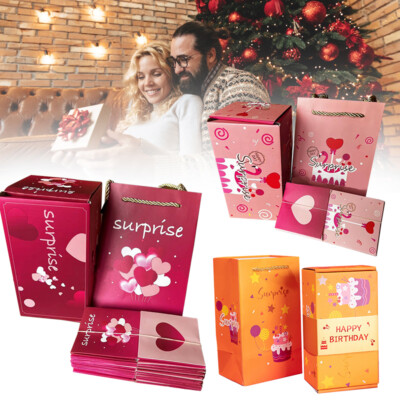 Merry Christmas Happy Birthday Party Surprise Bounce Jumping Gift Box ...