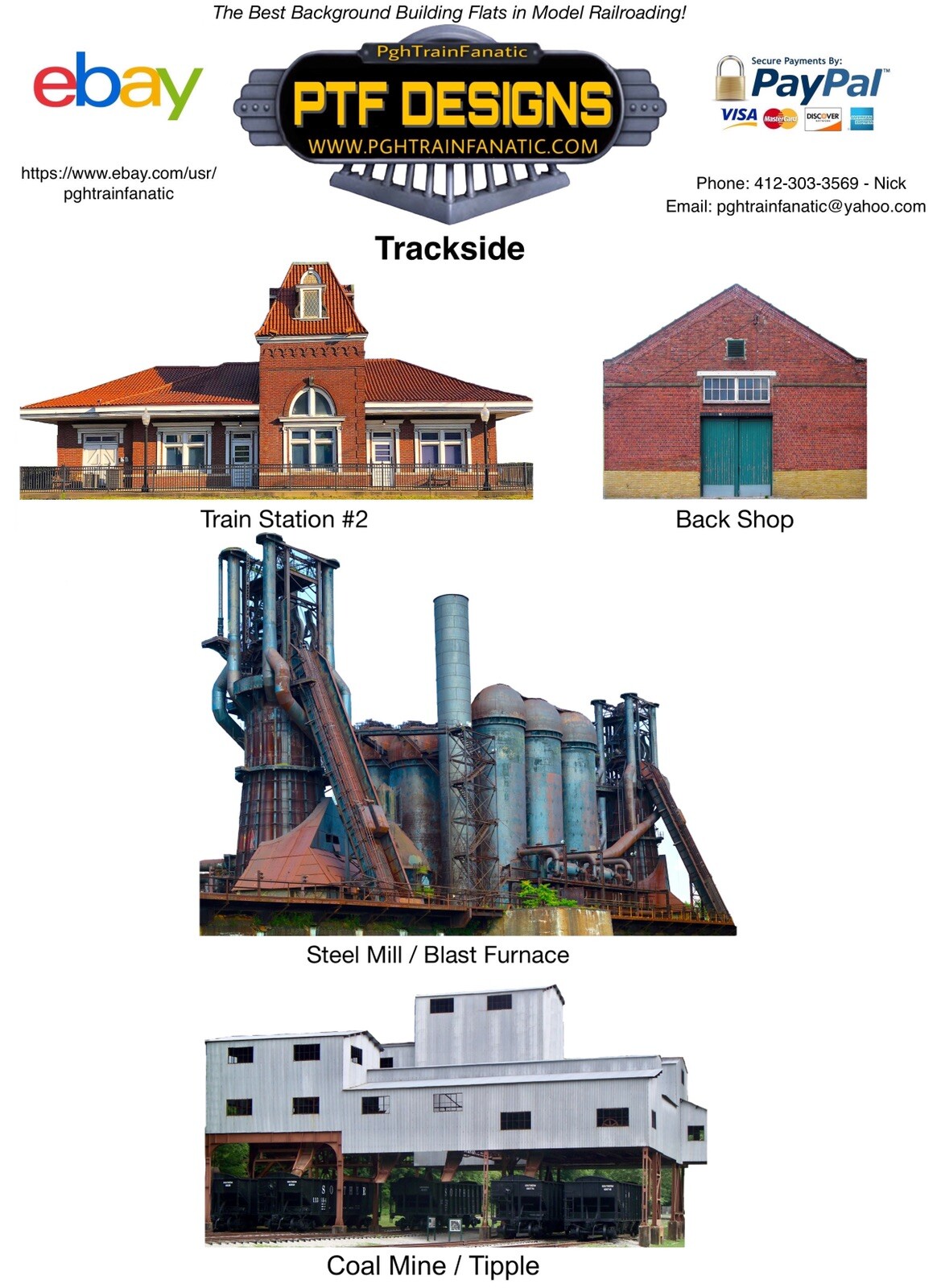 HO Scale COAL MINE / TIPPLE - Building Flat w/ LEDs Trackside Industry ...