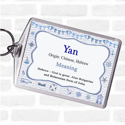 Yan Name Meaning Bag Tag Keychain Keyring Nautical | eBay UK