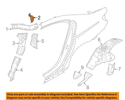 BMW OEM 17-23 530e xDrive Quarter Panel Inner Structure-Rear Reinf ...