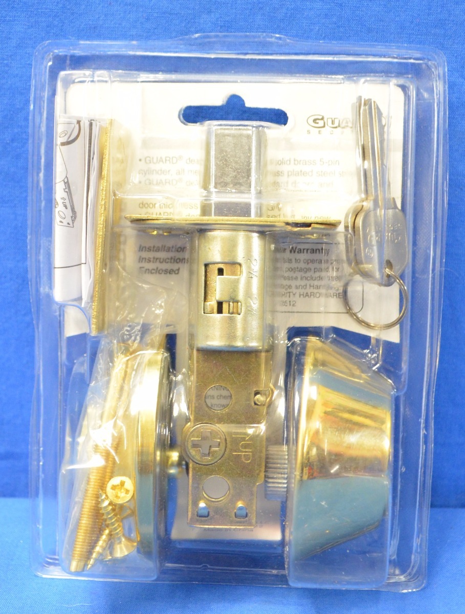 NEW GUARD SECURITY SINGLE CYLINDER Gold Deadbolt Lock 281HDPBFDS | eBay