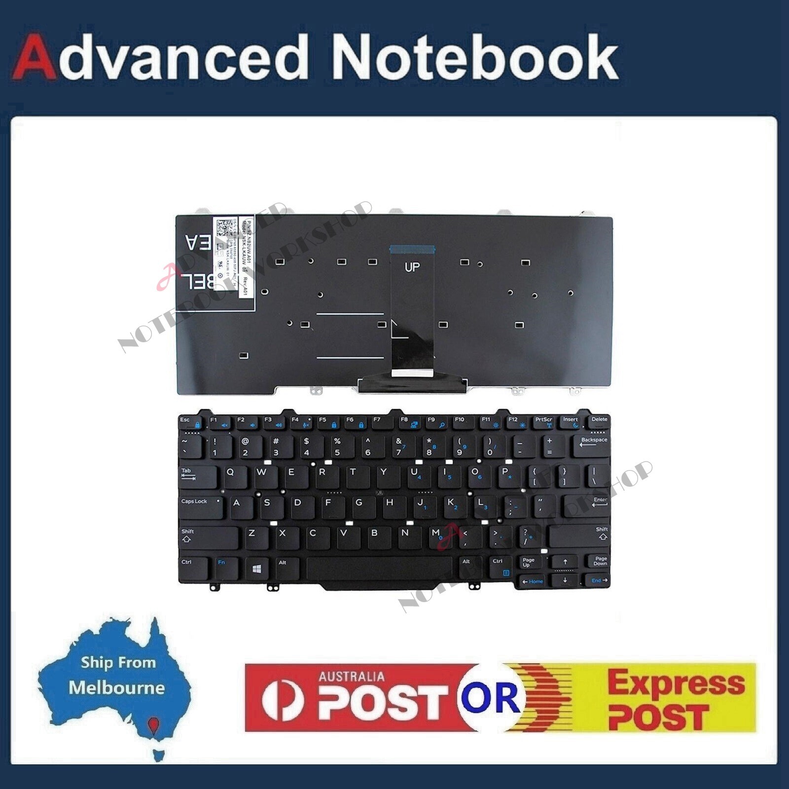 US Black Keyboard for DELL LATITUDE E7450 E7470 E7480 E5450 E5470 3340 ...