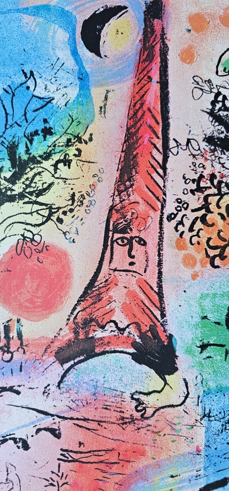 MARC CHAGALL Vision of Paris SIGNED HAND NUMBERED 551/2400 LITHOGRAPH ...