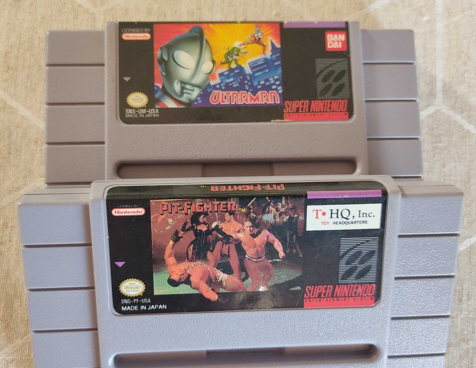 Pacchetto Pit-Fighter E Ultraman Super Nintendo Snes USA NTSC Leggere ...