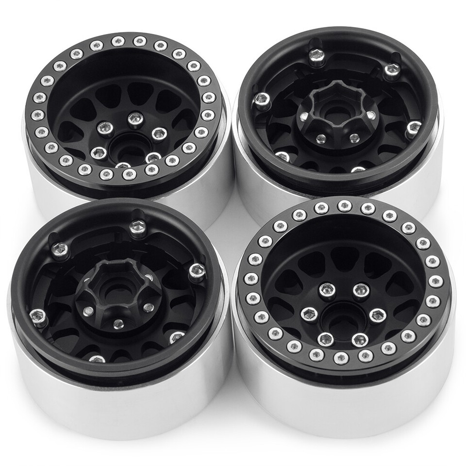 Offset -10mm Aluminum 1.9" Beadlock Wheel Rims for Axial SCX10 Traxxas ...