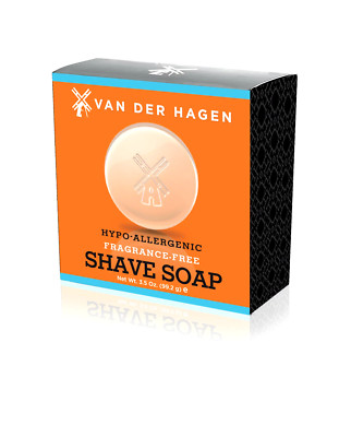 Van Der Hagen 2-Pack Unscented Shave Soap 3.5oz Hypo-Allergenic Shea ...