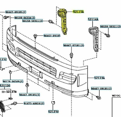 52115-26112 GENUINE OEM TOYOTA SUPPORT, FRONT BUMPER SIDE, RH ...