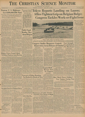 January 9, 1945 WWII Original Birthday Int. Newspaper - LUZON BASTOGNE ...