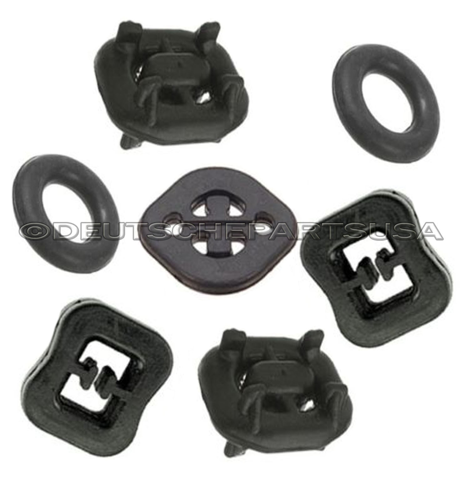 86-91 Mercedes W126 Exhaust Hangers Center L + R Donut Buffer Damper ...