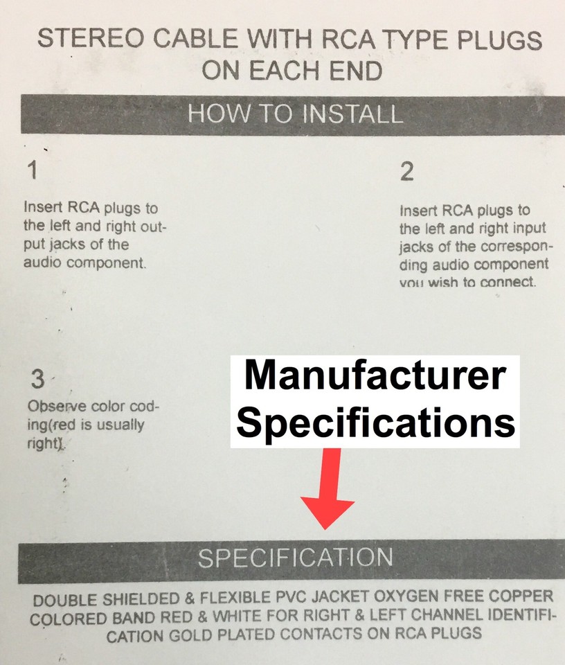 RCA Cable Short Jumpers pr 8" Stereo Gold Plated Best Preout Main ...