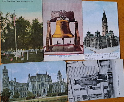 Lot of 5 PHILADELPHIA, PENNSYLVANIA ca.1900's-1910's Vintage PA ...