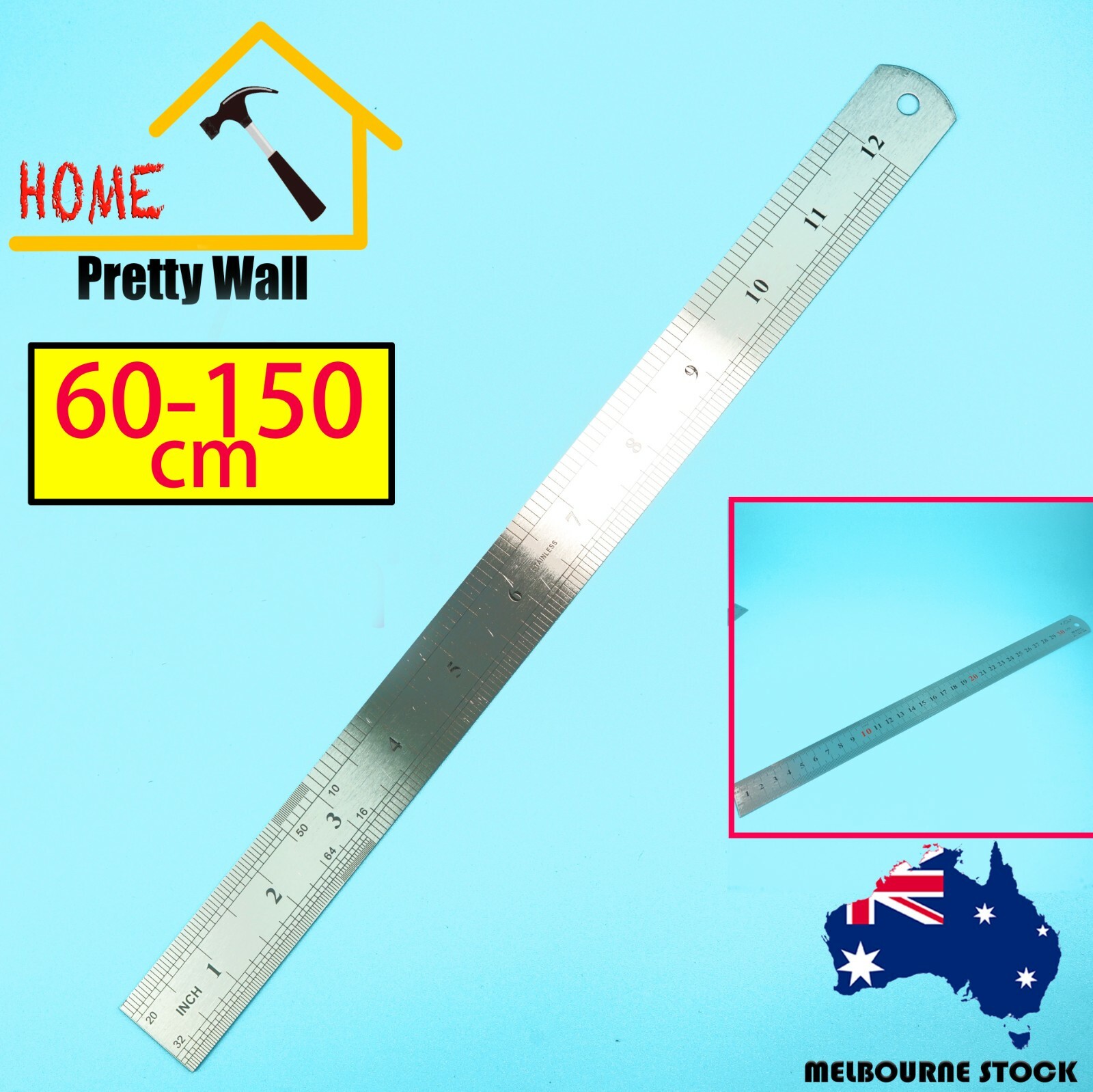 Long STAINLESS STEEL METAL RULER RULE PRECISION conversion table 60 100 ...