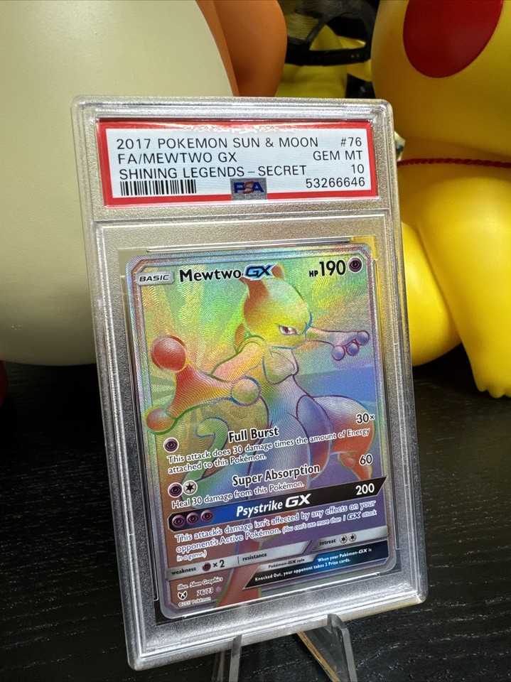 2017 Pokemon Sun & Moon Shining Legends Hyper Rare Mewtwo GX #76 PSA 10 ...