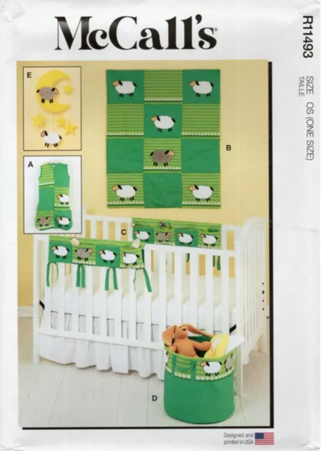 🌼McCall's R11493/M8299 Appliqué Sleep Sack, Quilt, Rail Guard, Basket ...