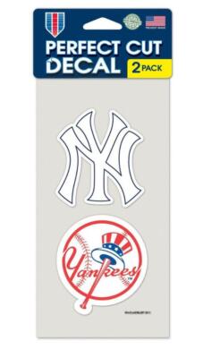 New York Yankees 4x4 Perfect Cut Set of 2 Decal [NEW] MLB Car Emblem ...