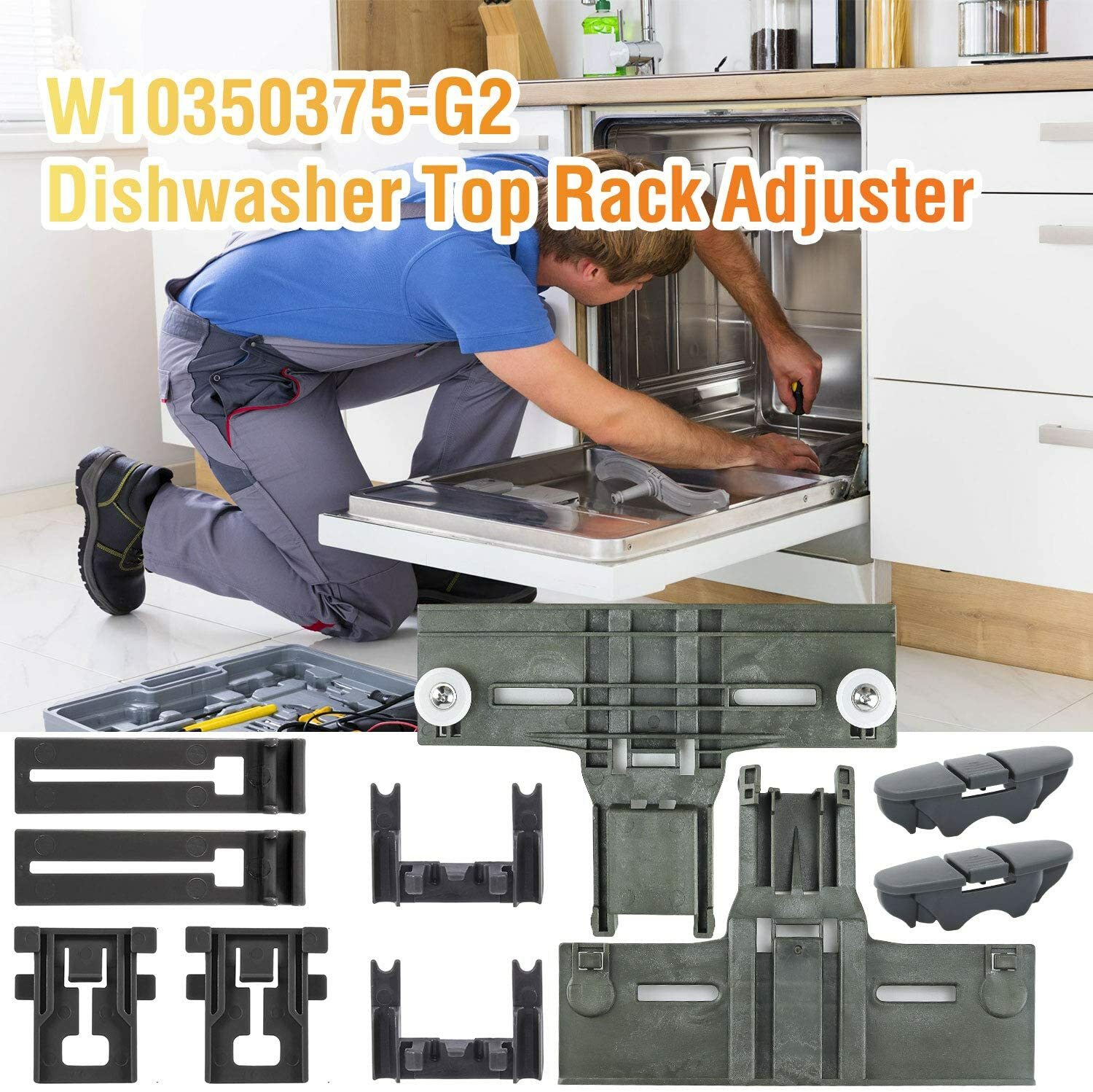 10 Packs W10350375 Dishwasher Top Rack Adjuster for whirlpool kenmore ...