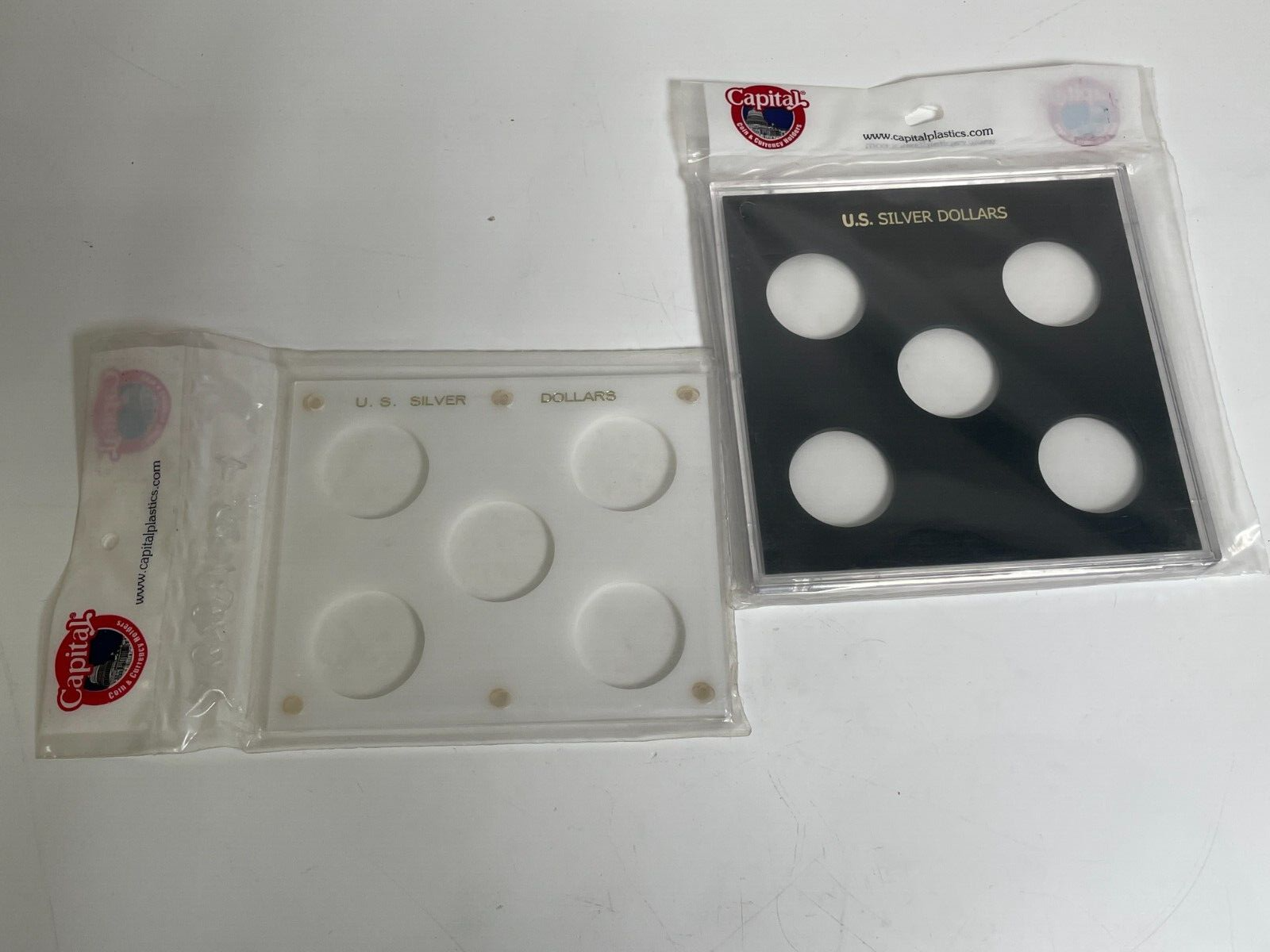 Set of 2 Silver Dollar Coin Holders Capital Plastics | eBay