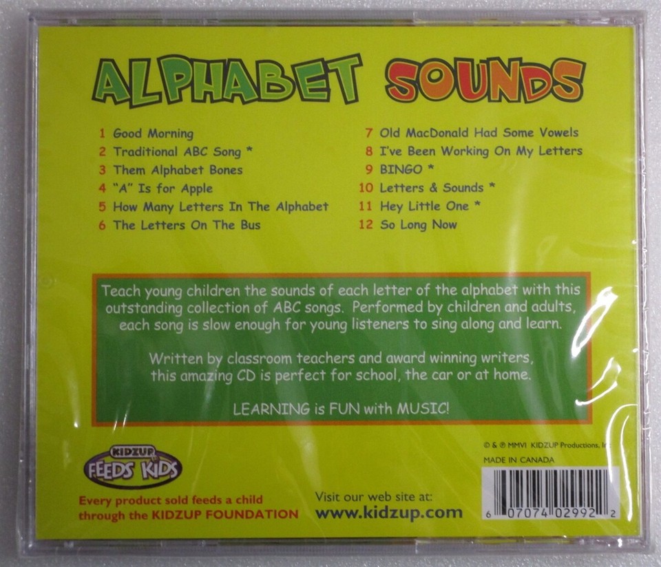 CD Alphabet Sounds Kidwize Songs that Teach NEW SEALED 607074029922 | eBay