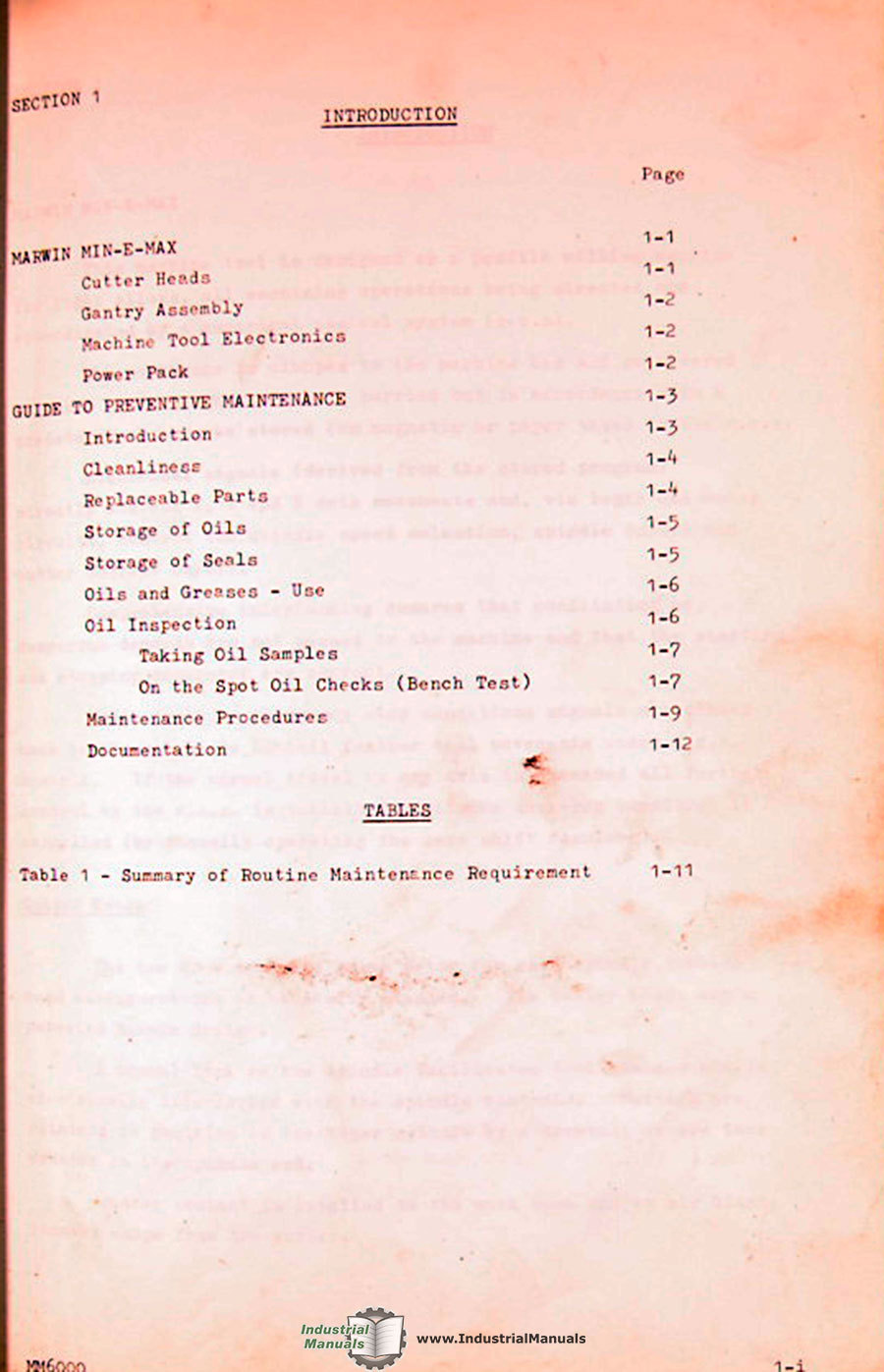 Marwin MX105, Min-E-Max Profile Milling Machine Maintenance and Parts ...