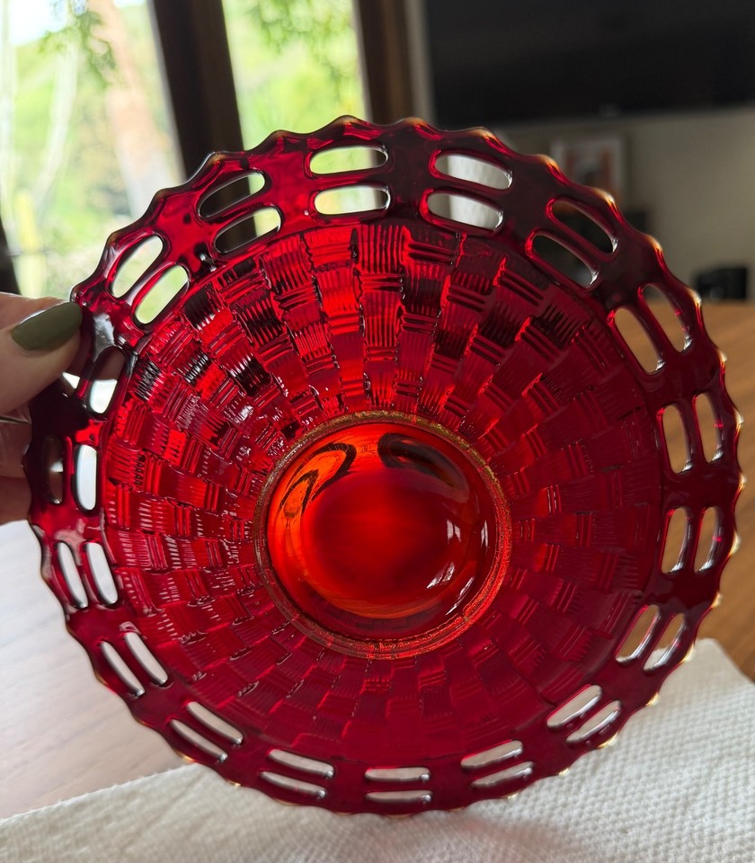 fenton ruby red glass plate | eBay