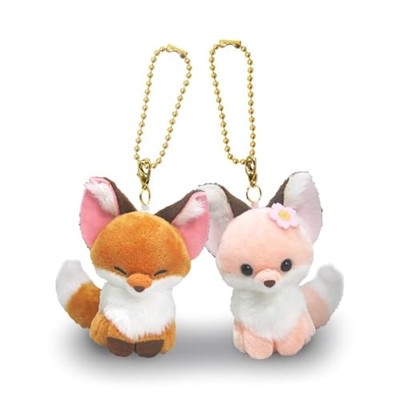 Amuse Nico Nico Pea Plush Mascot Keychain 2pcs Fox Chokon Cute Stuffed ...
