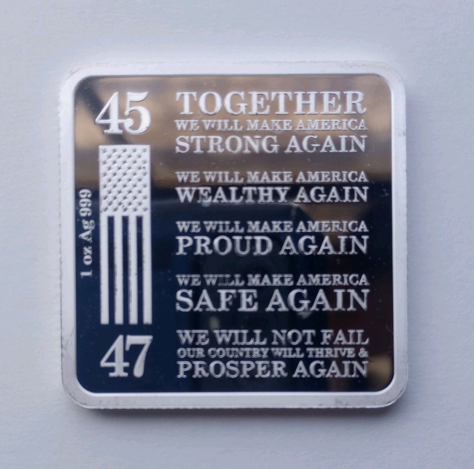 Trump 1 Oz .999 Fine Silver Square 2024 Trump Train Silver Bar Coin ...