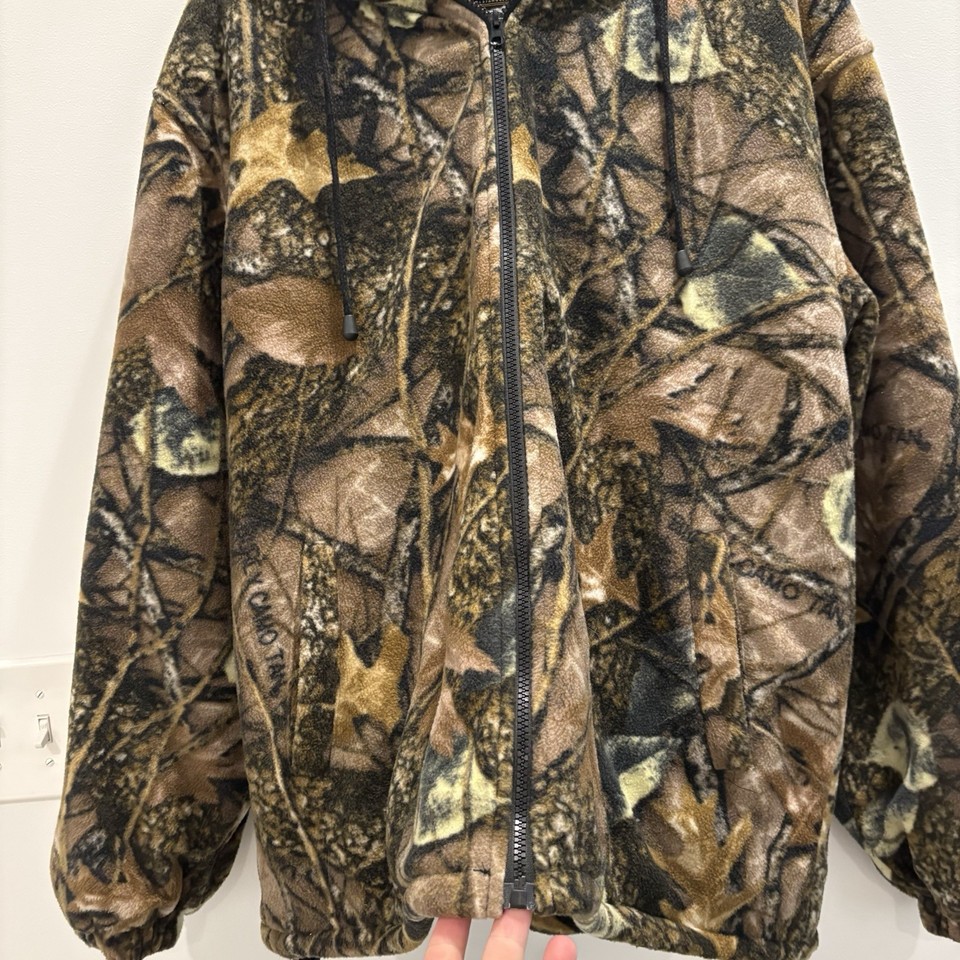 WFS Burly Camo Mens Multicolor Camouflage ZipFleece Hooded Hunting ...