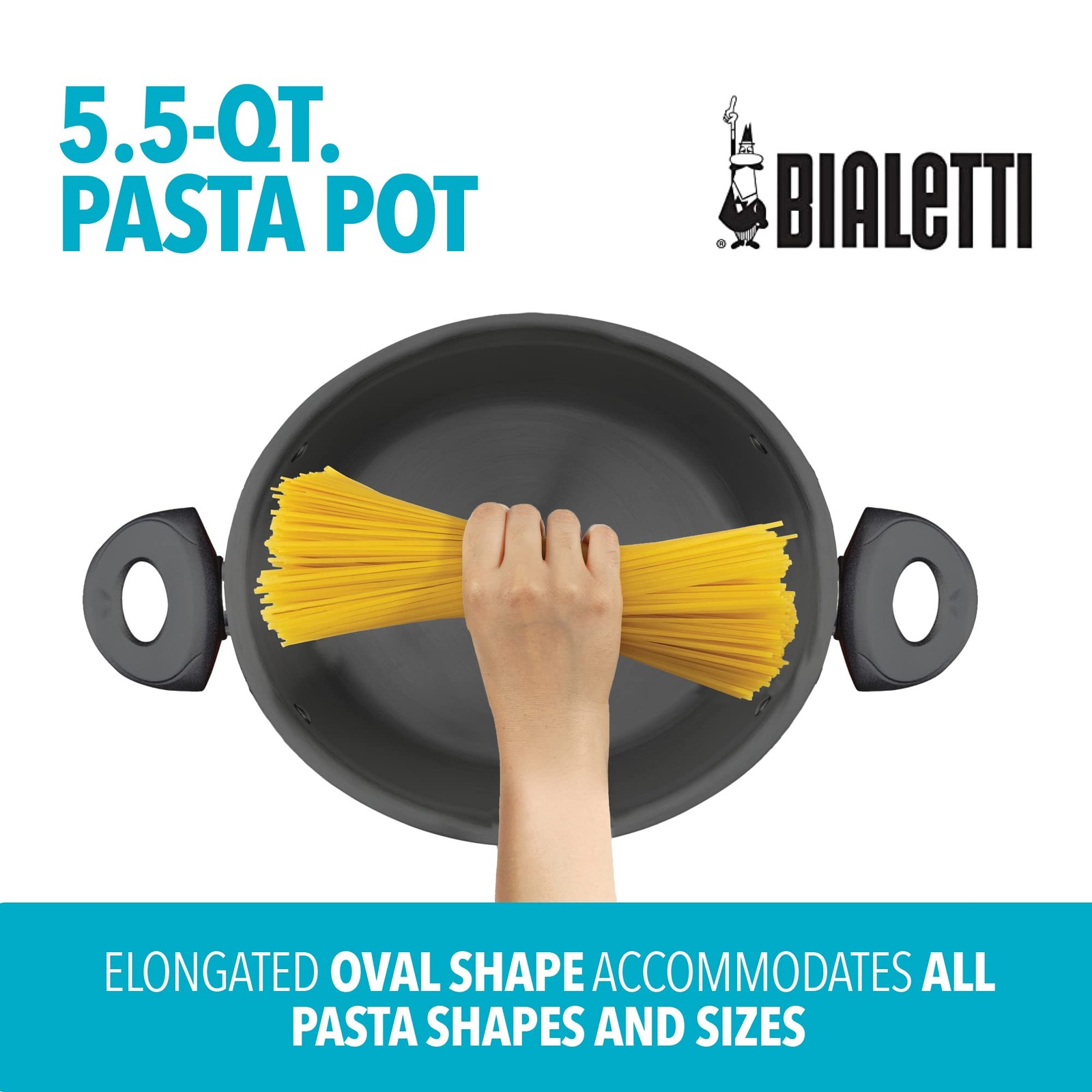 5.5 Quart Pasta Pot with Strainer Lid, Red – Elongated Oval Pot for ...