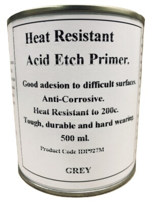 1 x 500ml Heat Resistant Etch Primer Paint - Grey. Brush Or Spray On ...