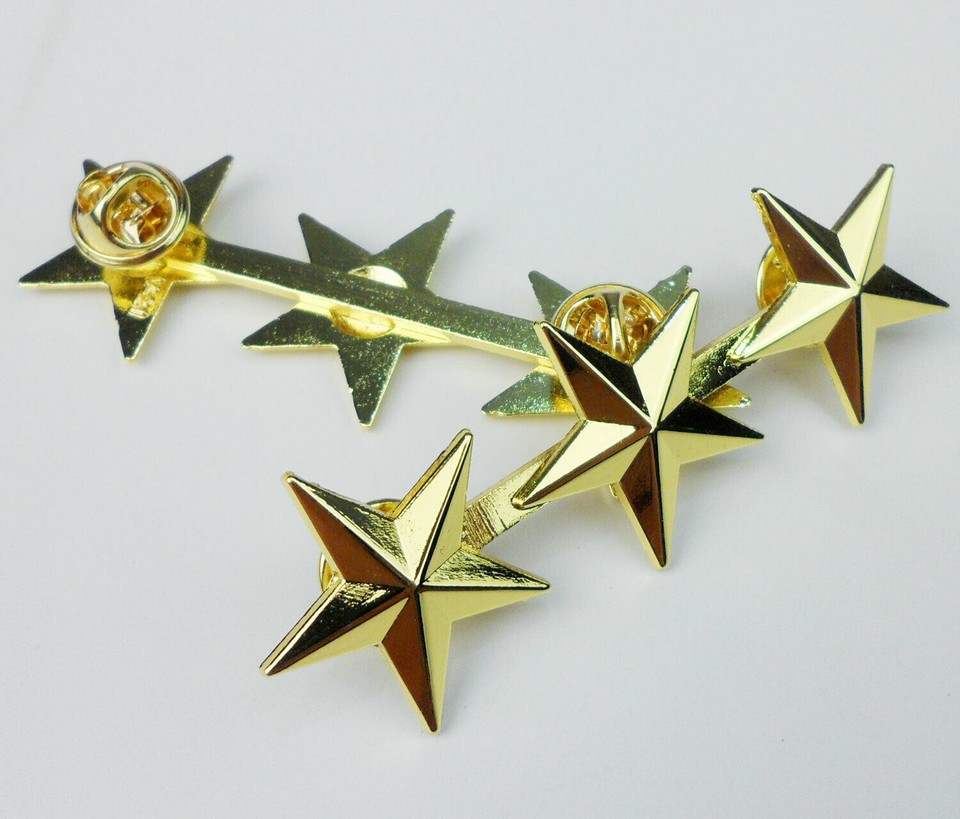 WWII WW2 A Pair Of US Army Officer 3 Stars General Rank Badges Pin ...
