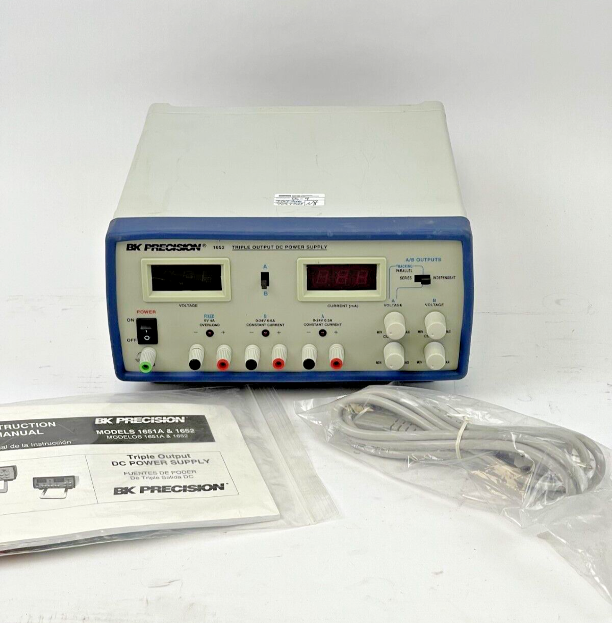 BK PRECISION - 1652 - 3 Output DC Digi Pwr Sply, (2)24V/500mA, (1)5V/4A ...