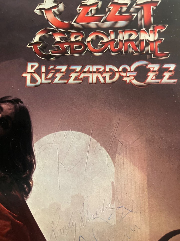 Fully Signed Blizzard of Ozz LP. Rare Randy Rhoads autograph with full ...