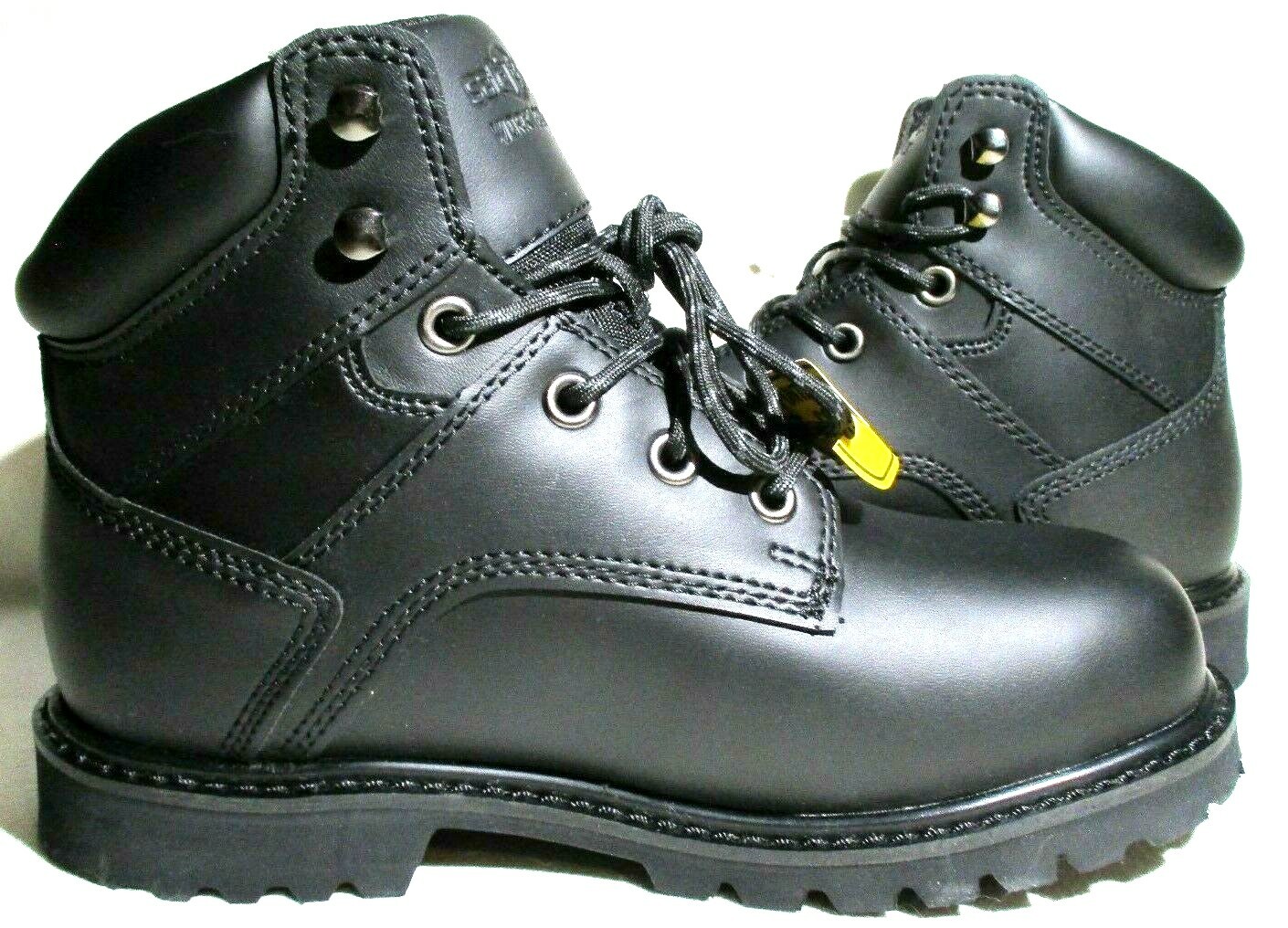 NEW Safe T step 7 W, wide Black lace up steel toe slip resistant work ...
