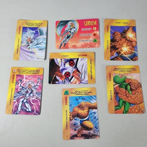 Marvel Overpower Card Game Lot of Storm and Thing Cards 1995 Fleer ...