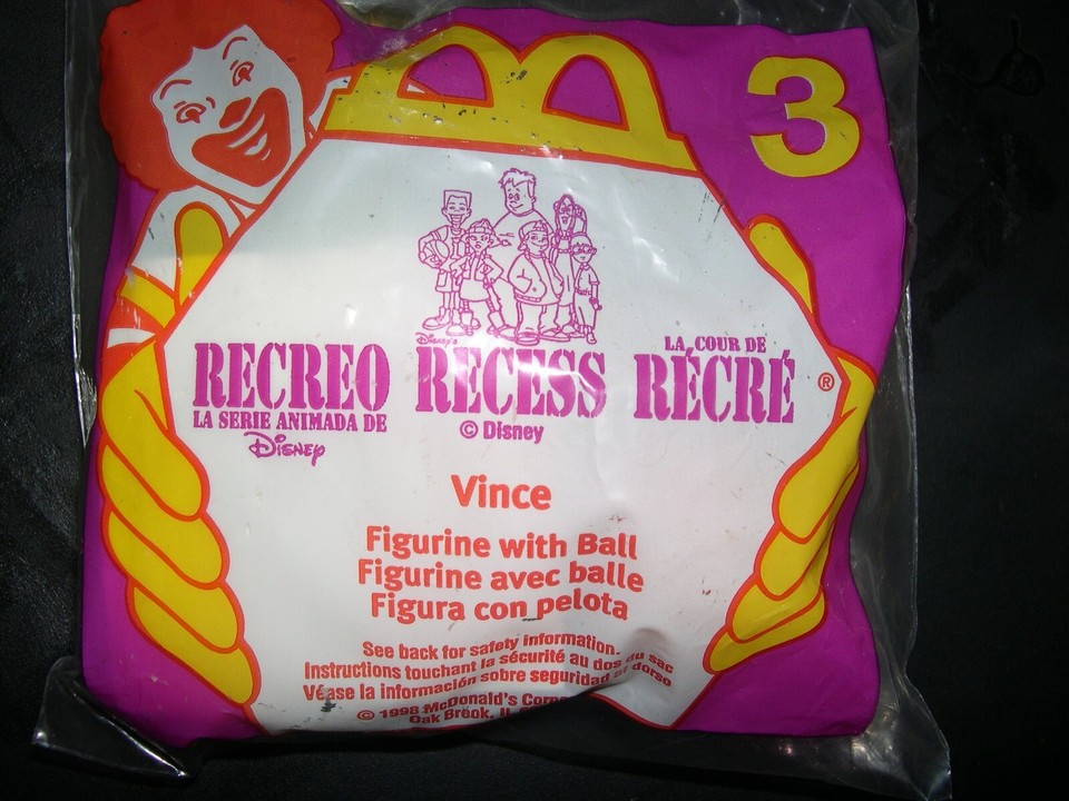 McDONALDS HAPPY MEAL TOY DISNEY RECESS; VINCE FIGURINE WITH BALL #3 ...