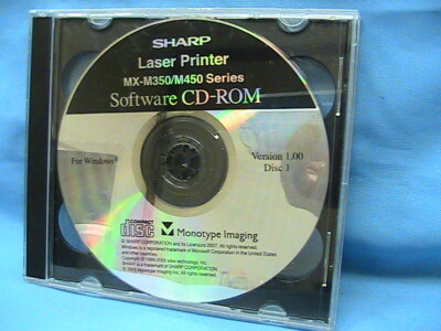 1 SHARP LASER PRINTER SOFTWARE CD MX-M350/M450 SERIES 2 DISC SET ...