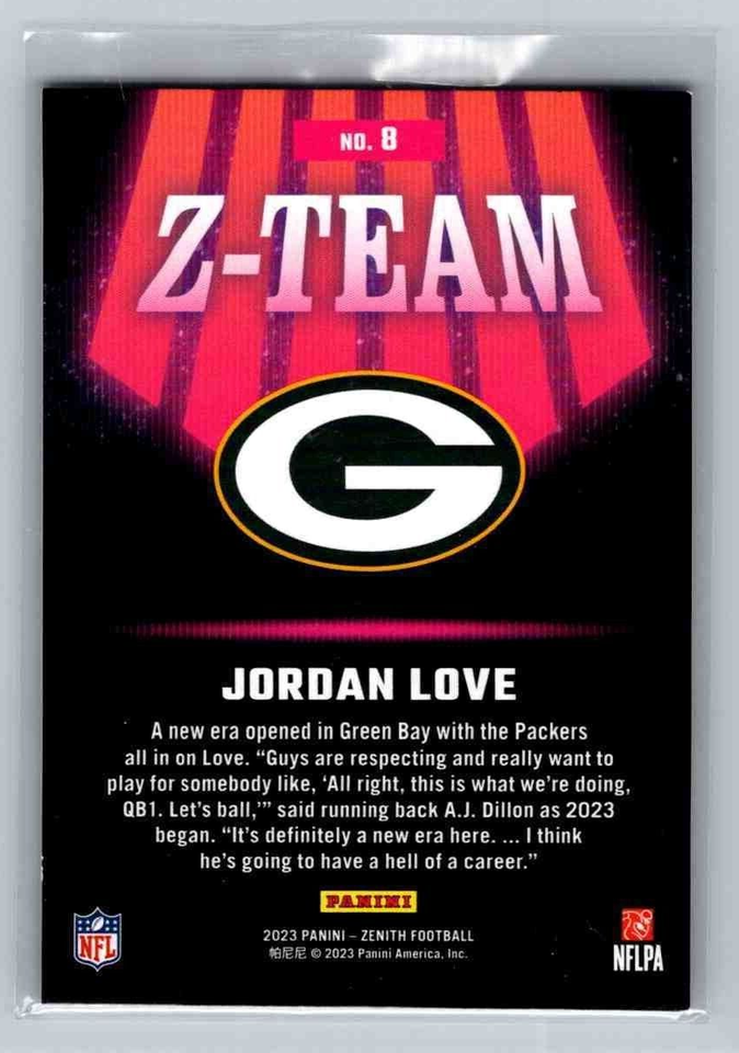 2023 Panini Zenith Jordan Love #8 Z-Team Green Bay Packers | eBay