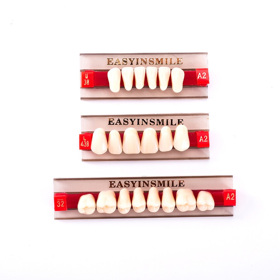 A1/A2/A3 Dental Acrylic Resin DIY Denture False Teeth Upper Lower Full ...
